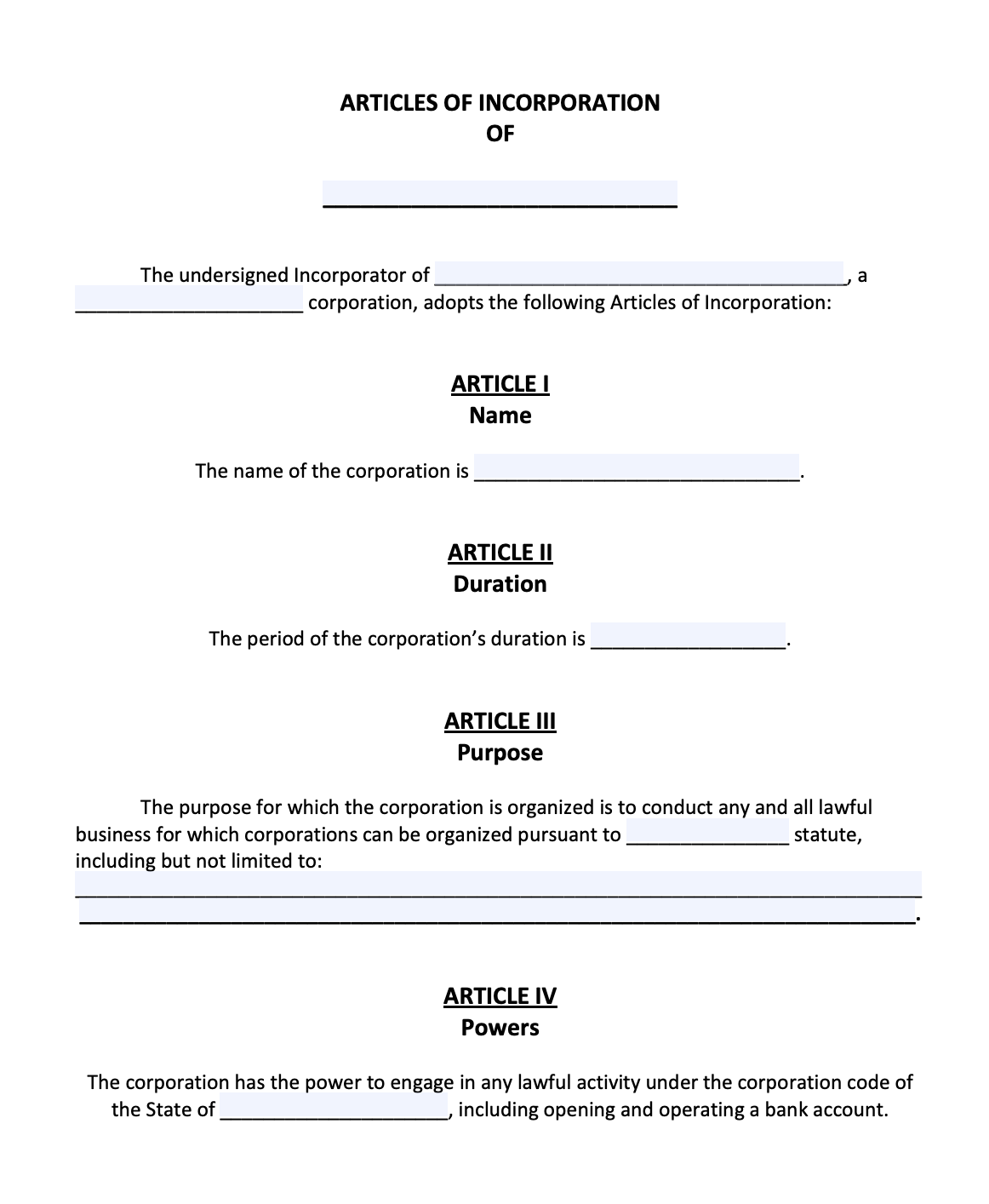 What Are Articles Of Incorporation FAQs